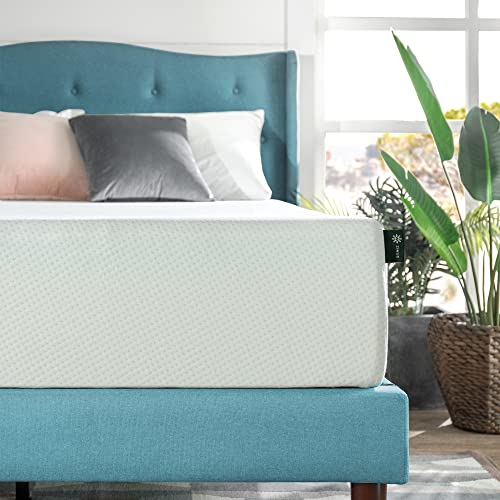 Zinus Dori Upholstered Platform Bed Frame, Queen & 12 Inch Green Tea Memory Foam Mattress/CertiPUR-US Certified/Bed-in-a-Box/Pressure Relieving, Queen
