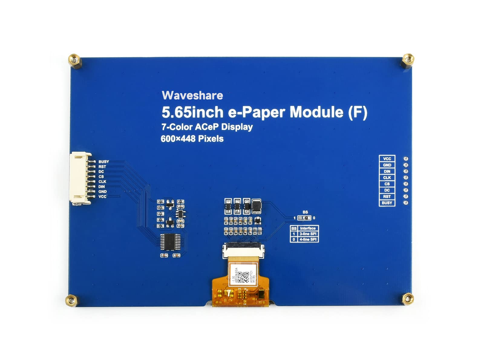 Waveshare 5.65inch Colorful E-Paper E-Ink Display Module Compatible with Raspberry Pi 4B/3B+/3B/2B/B+/A+/Zero/Zero W/WH/Zero 2W Series Boards 600×448 Pixels ACeP 7-Color