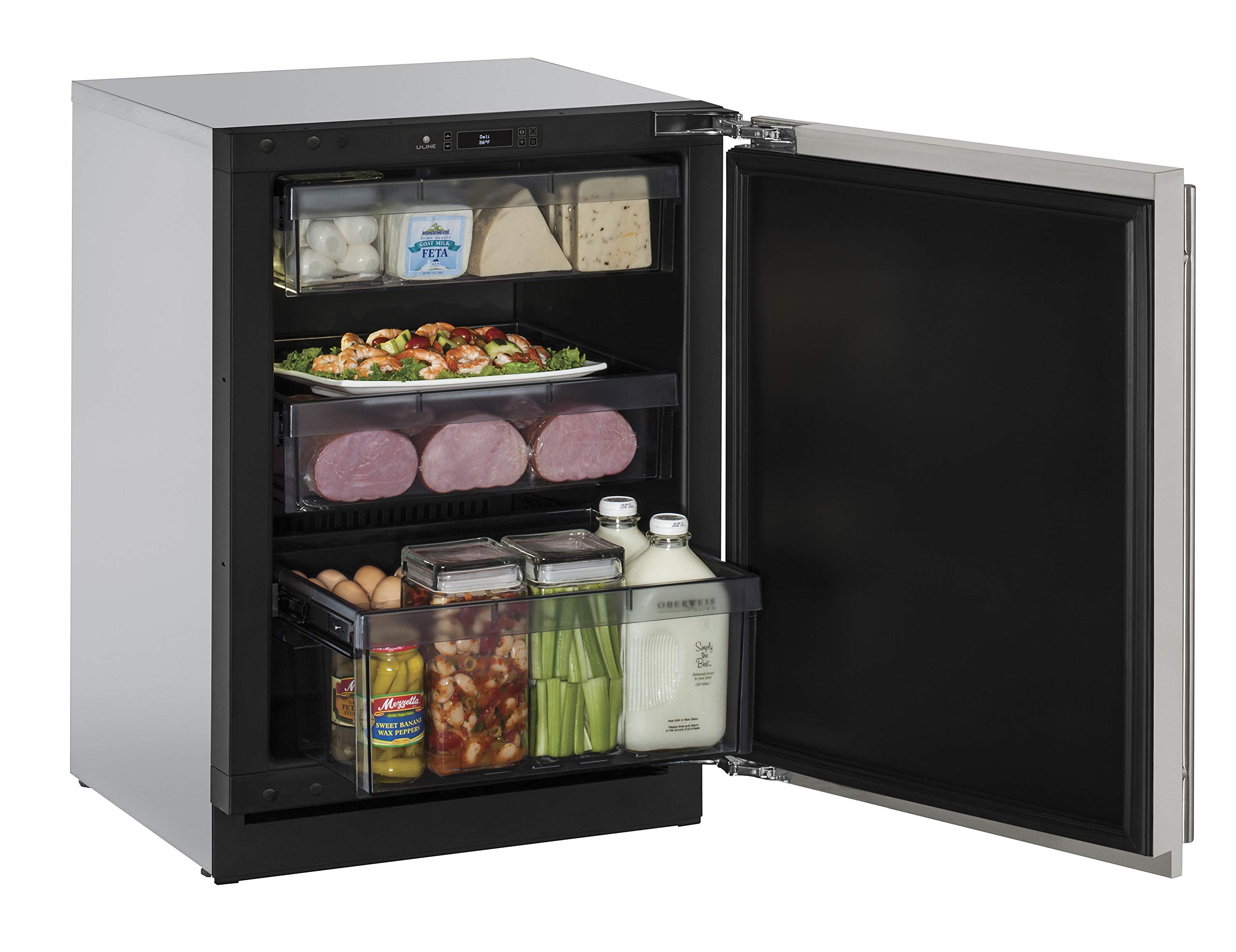 U-Line U-3024RS-00B 24" Under Counter Refrigerator, Stainless Steel (Renewed)