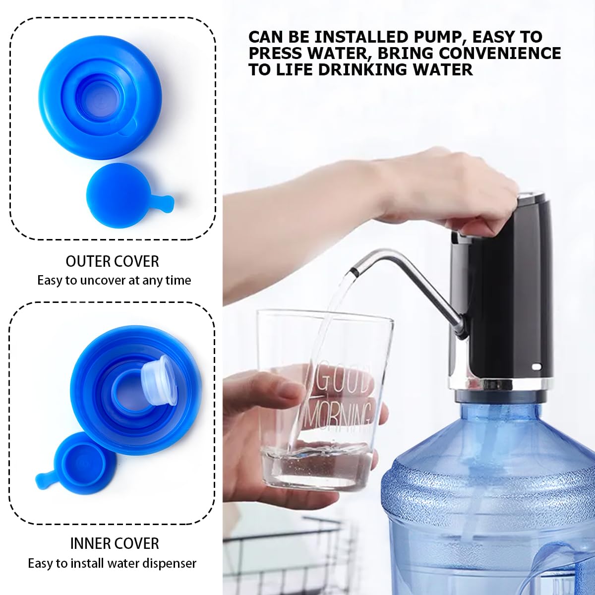 YOLUFER Water Storage Container, Portable Water Jug with Screw and Handle, Water Container for Sports Outdoor Activities (5L)