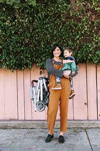 UPPAbaby MINU Stroller-Devin(Light Grey Melange/Silver/Chestnut Leather)+MINU Infant Car Seat Adapter for MESA
