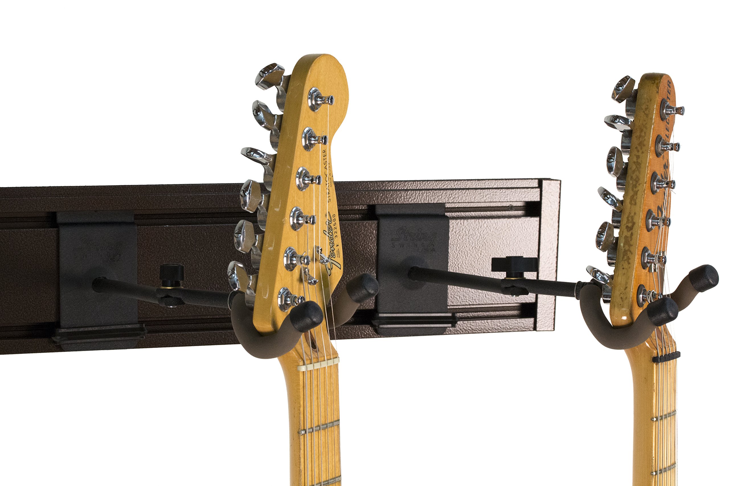 String Swing Slatwall Mount Multi Angle Guitar Hanger For Acoustic Electric and Bass- Add on Hook for SW5RL Racks BCC03RL-3-K