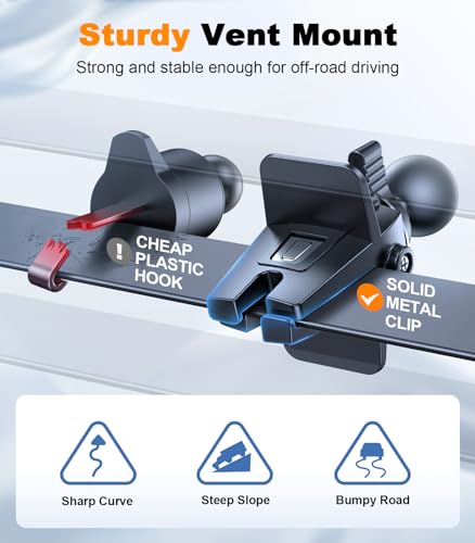 VICSEED for MagSafe Car Mount, Ultra- Strong Magnetic Phone Holder for Car Vent, 360° Hands-Free Magnet Cellphone Car Mount for Socket Grip, Fit for iPhone 15 14 13 12 Pro Max Plus Min