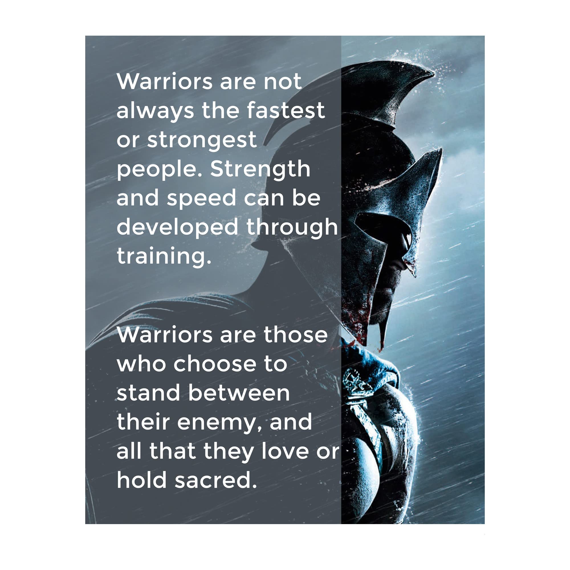 Warriors Stand Between Enemy & All They Love - Inspirational Wall Decor Print, Motivational Wall Art For Living Room Decor Aesthetic, Home Decor, Office Decor, or Bedroom Decor, Unframed - 8x10