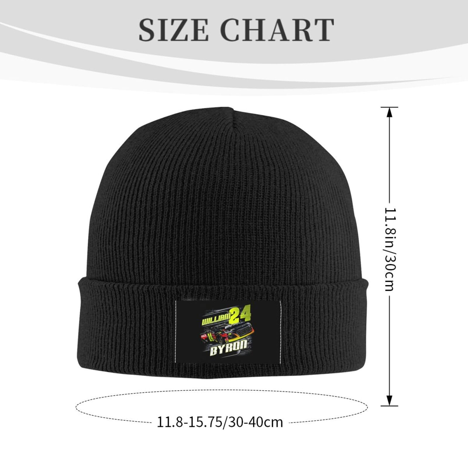 William Byron 24 Knit Cuffed Soft Warm Knitted Hat Cap Cozy Chunky Beanie Unisex Plain Skull Classic Daily Stretch Thermal