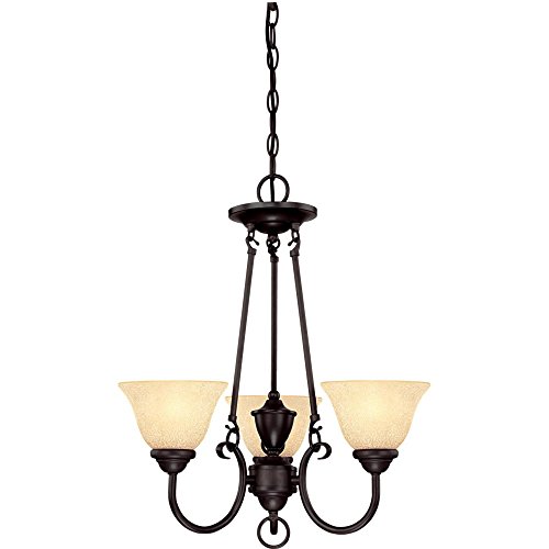 Westinghouse 6222400 Elena Three-Light Interior Chandelier, 19.13" x 19.13" x 21.25", Dark Bronze Finish