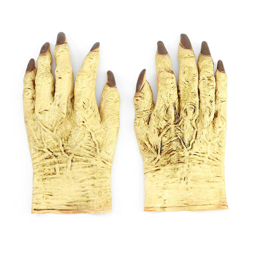 Urieo Halloween Costume Gloves Nude Horror Zombie Hands Tricks Cosplay Party Props Monster Glove for Adults