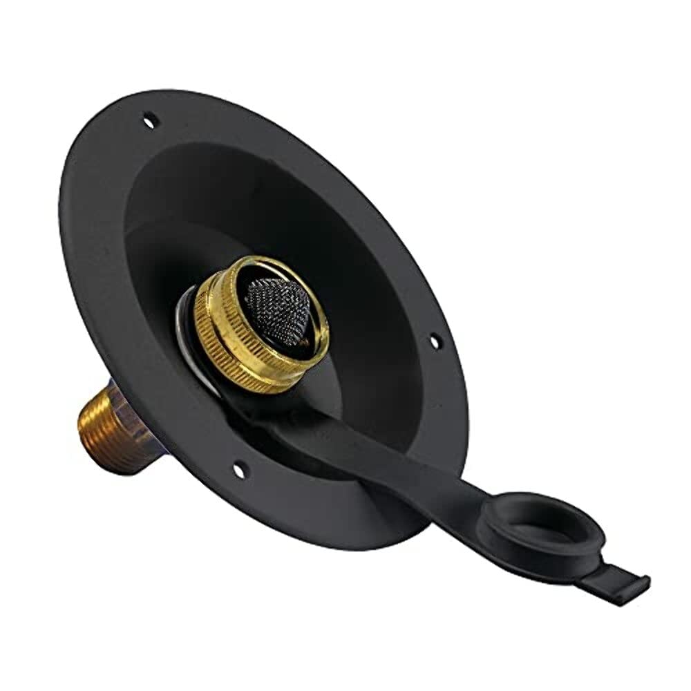 THETFORD|B&B Molders RV Replacement Parts and Accessories Camper City Water Inlet Fill Dish with Brass Check Valve Black PN 94219