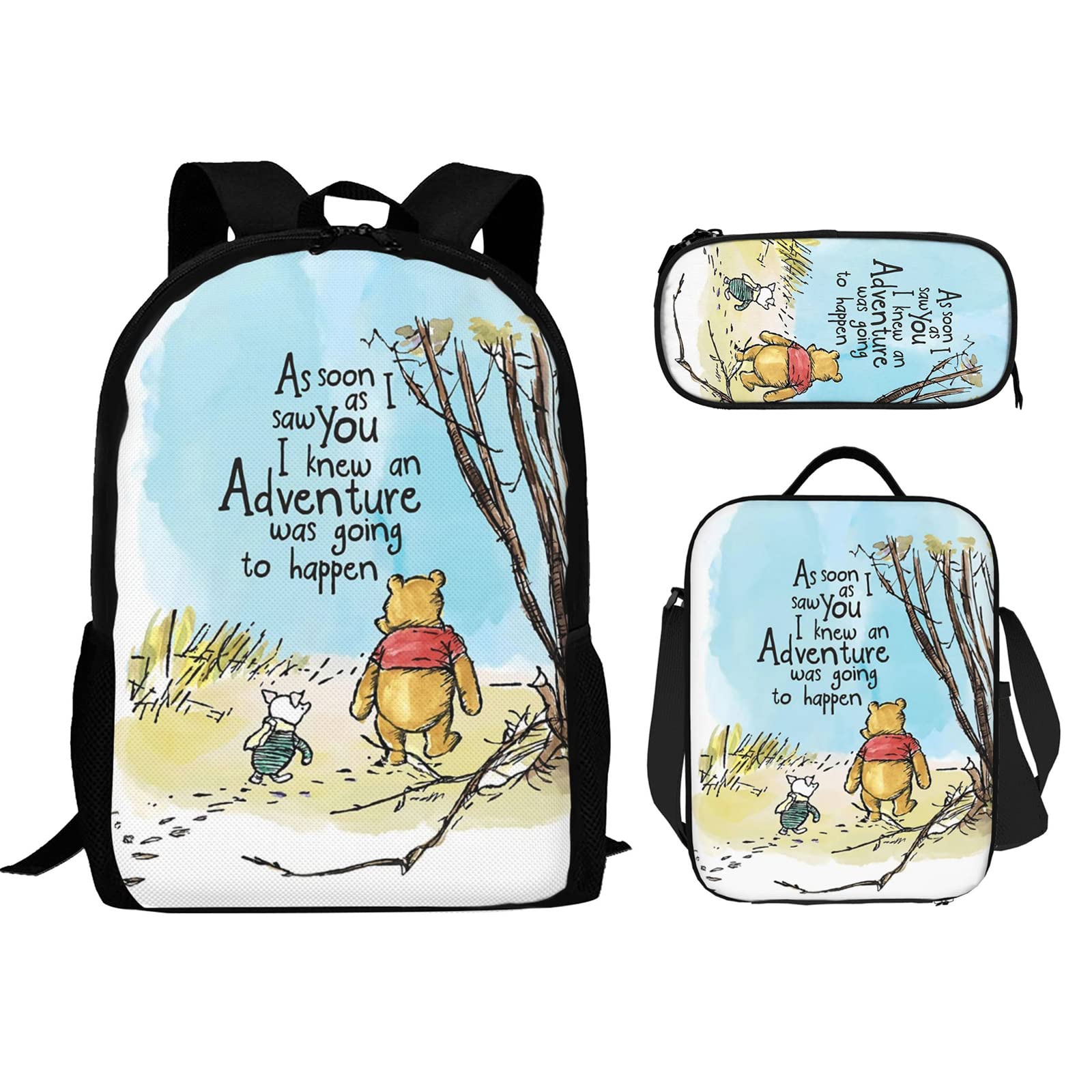 UINTA Cartoon Backpack Set with Pencil Case Bookbag Lunch Bag for Boy Girl