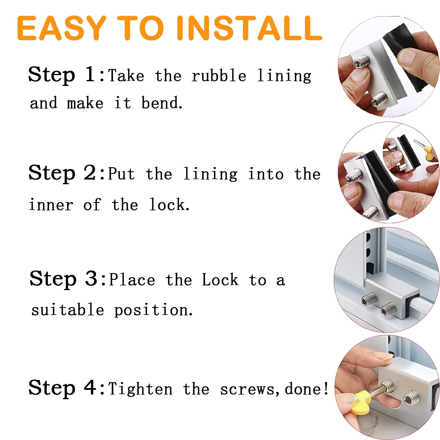 Window Locks, 4 Sets Premium Sliding Window Locks Security Up and Down Window, Vinyl Double window locks for Childproof Home Safety, Adjustable Vertical Horizontal Sliding Door Windows Lock Stopper