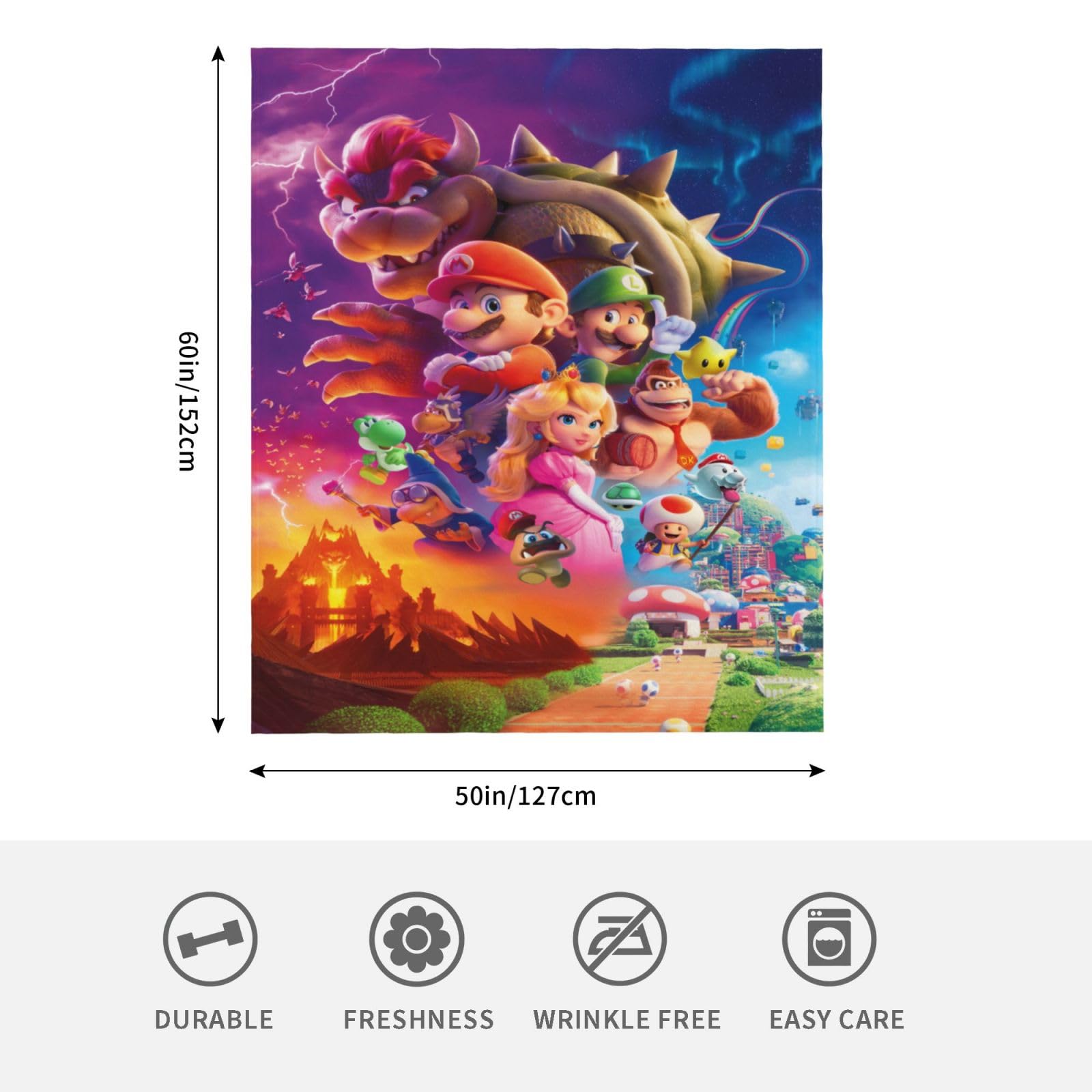 Ultra-Soft Warm Fuzzy Fleece Blanket for Kids & Adults, Smooth Cozy Flannel Throw Blanket for Bed Couch Gift 60"x50"