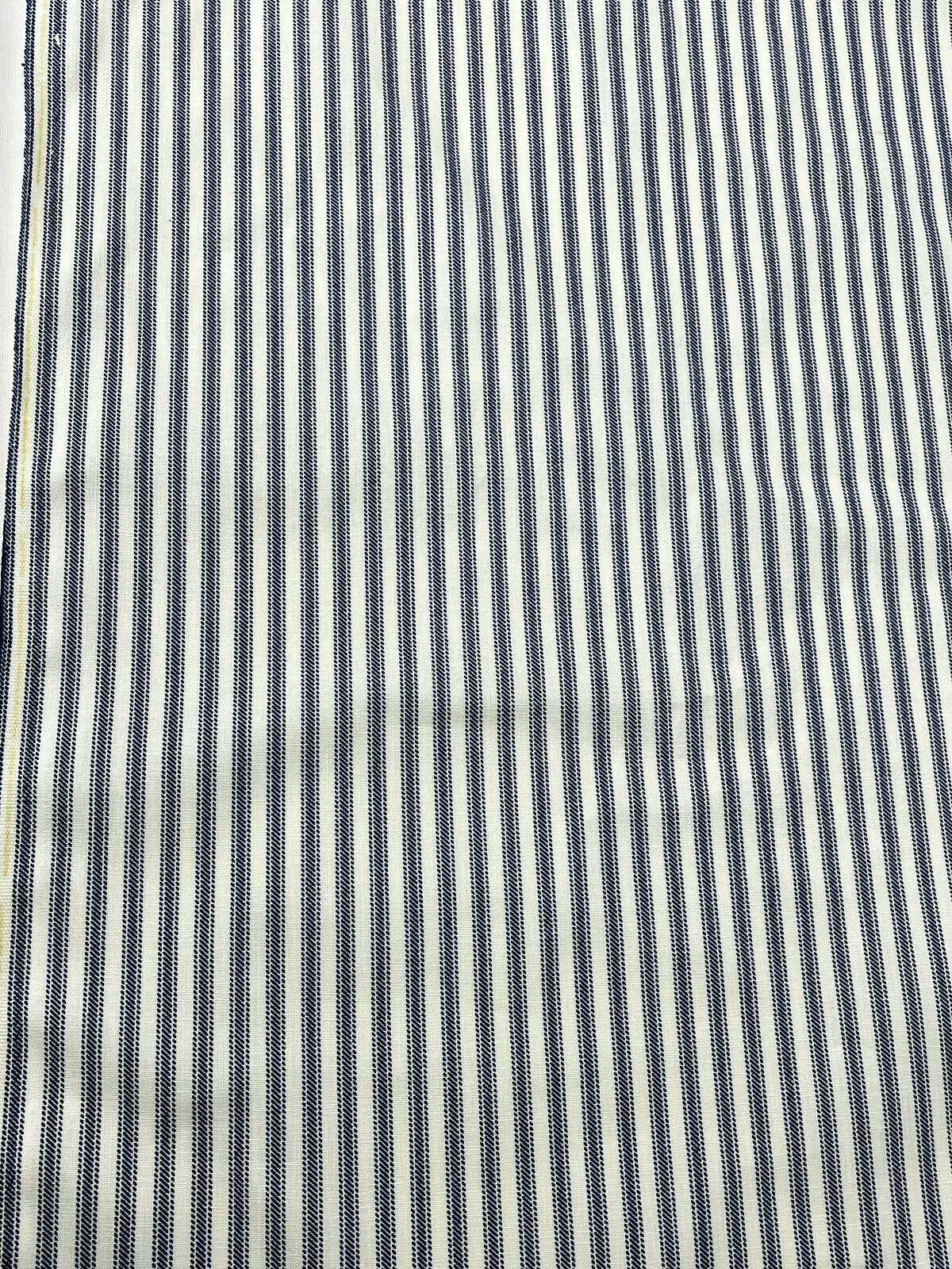 USA Fabric Store Navy Blue Drapery Upholstery Cotton Ticking Rope Stripe Fabric 44W by The Yard Navy White