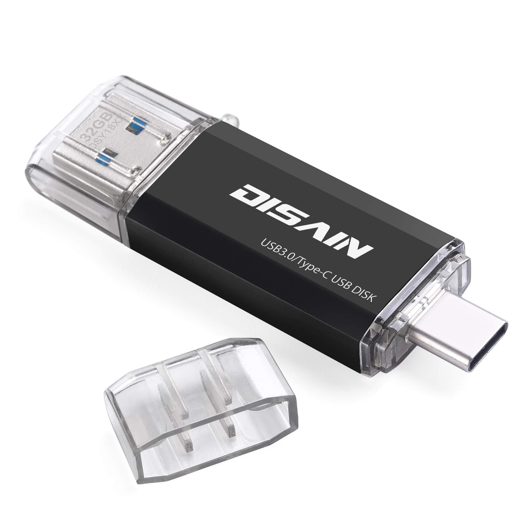 USB C Flash Drive, DISAIN 32GB USB C Thumb Drive (USB A 3.0/USB C 3.0), 2 in 1 USB C Memory Stick for Type C Smartphones, Tablets, PC