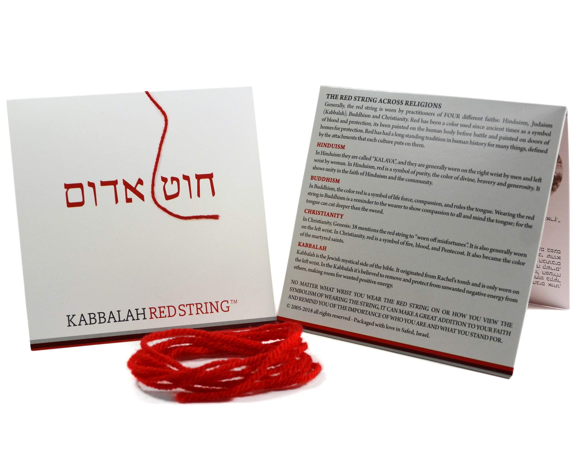 The Original Kabbalah Red String Bracelet from Israel - Red String Bracelet Pack 60 Inch Red String for up to 7 Evil Eye Protection Bracelets - Prayer, Blessing & Instructions Included!