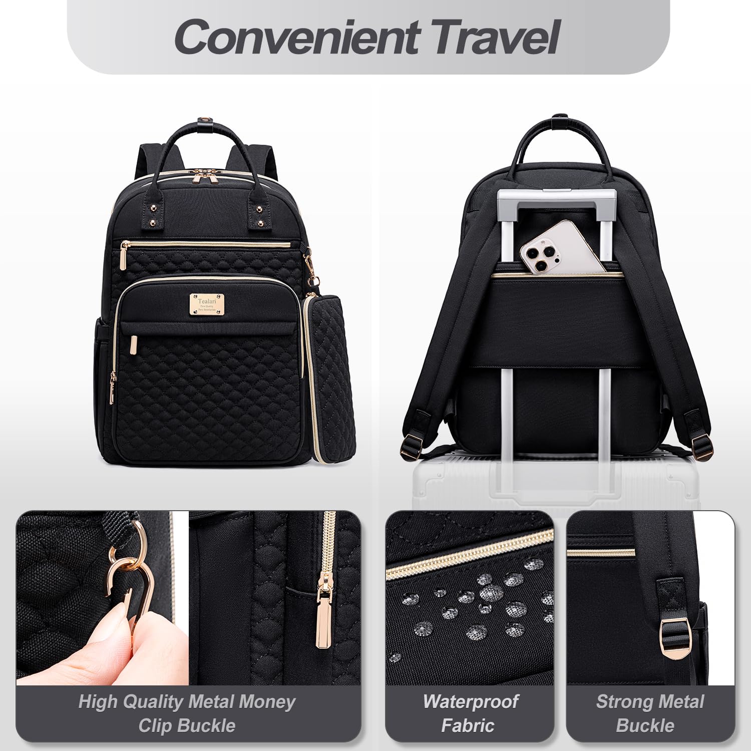Tealari Laptop Backpack For Women,15.6 Inch Laptop Backpack For Work Business,Travel Backpack,College Teacher Backpack Wallet