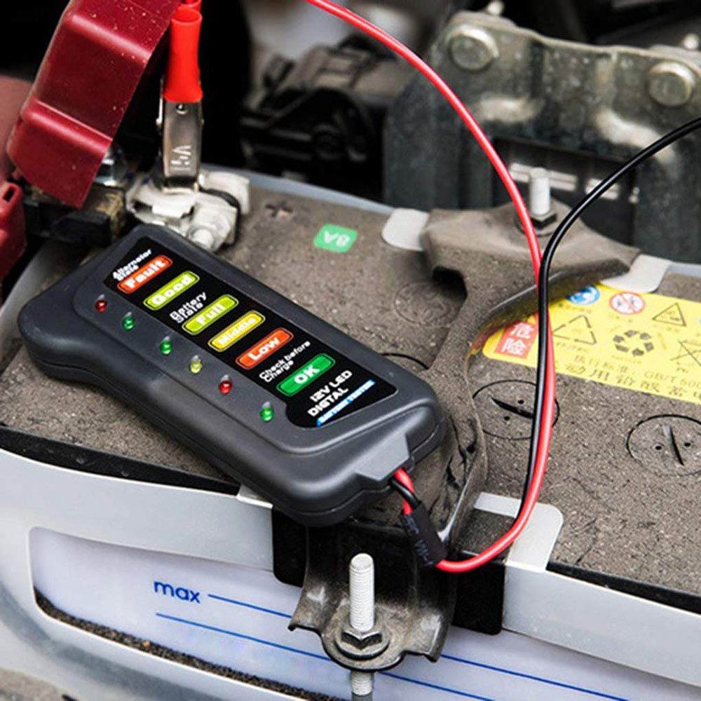 Usee Battery Tester Battery Alternator Checker Multifunctional Tester for 12V Car Motorcycle Battery