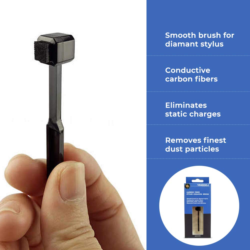 Vine ddj Vinyl Stylus Record Brush -Turntable Needle Cleaner - Debris Remover - Anti Static - Sound Quality Reviver.