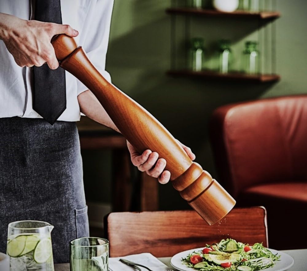 Soro Essentials- 18β Wooden Pepper Grinder- Pepper Mill or Salt Mill Best Pepper or Salt Grinder with an Adjustable Rotor and Easily Refillable Spice Tool Grinder Pepper Grinder for your kitchen