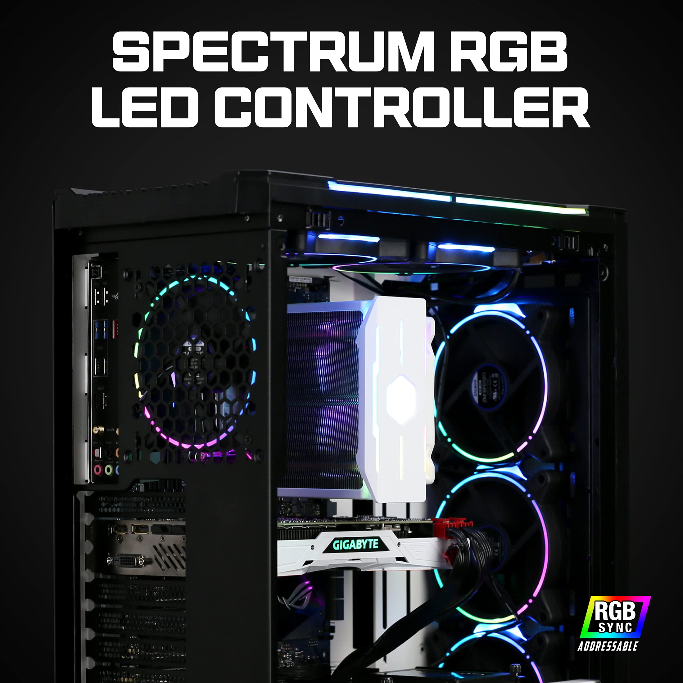 Zalman High-End Premium PC Case Mid-Tower ARGB LED Fan Controller, 4X Addressable RGB Fans Included, Tool-Free Front and Side-Panels (X3 White)