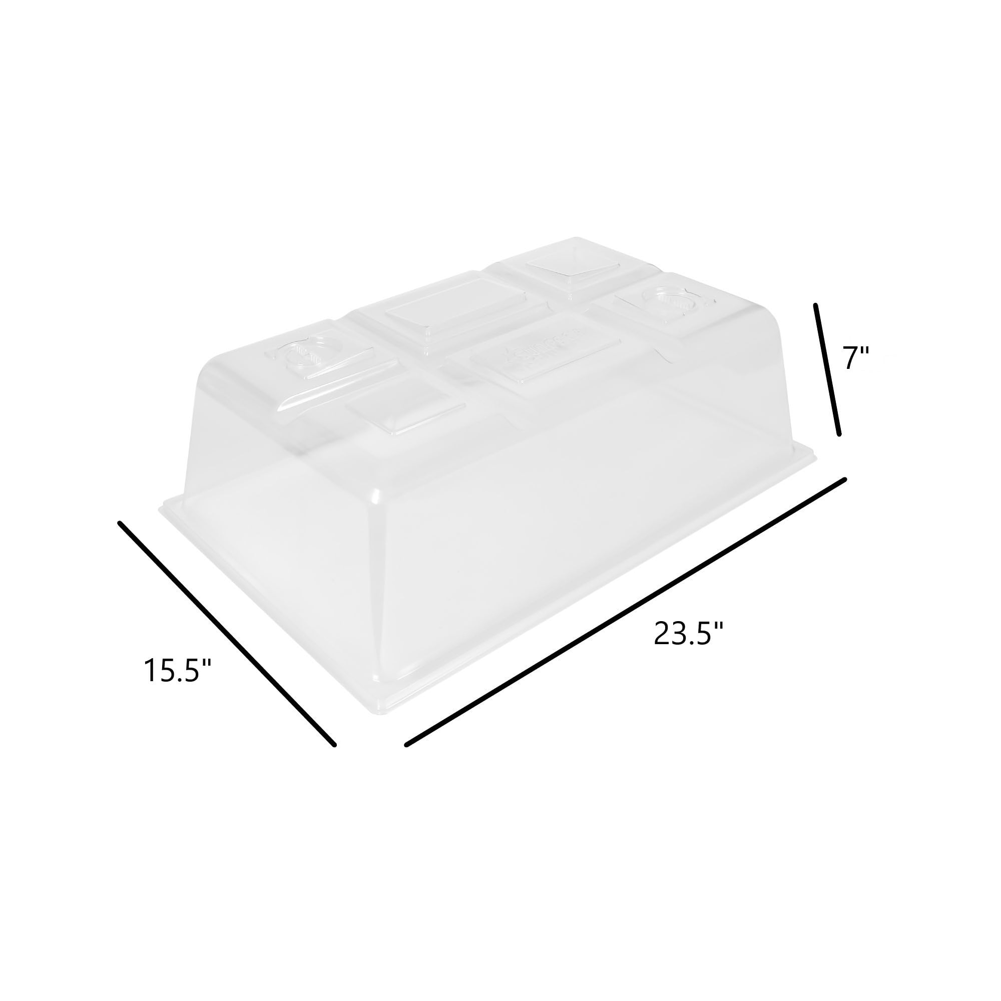SUNDOME BPA Free Plastic Light Track Mega Humidity Dome with Vents, for Indoor Growing, Seeding in Greenhouse, Clear, 7" (Pack of 5)