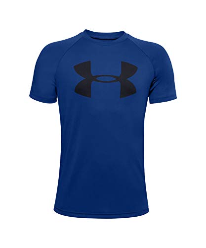 Under Armour Boys' Tech Big Logo Short Sleeve Gym T-Shirt, Royal (400)/Black, Youth Medium
