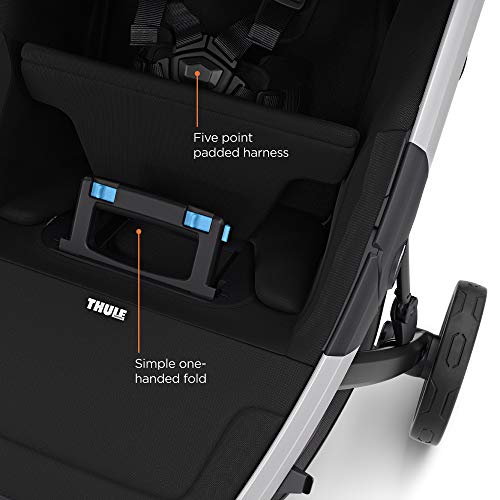 Thule Spring Stroller - Compact Baby Stroller Perfect for Everyday Use - Features 5-Point Harness, Lightweight and Compact Design, Vented Canopy with See-Through Mesh, Padded Reclining Seat
