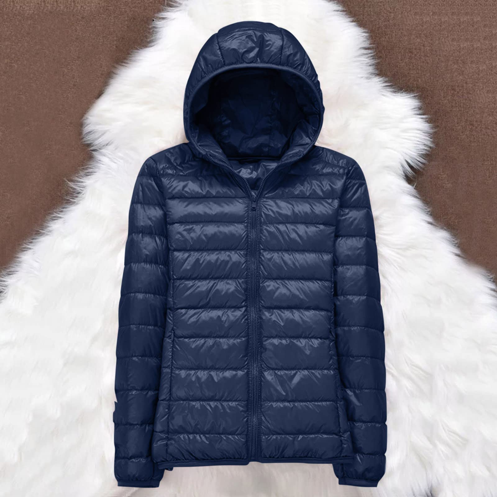 Womens Puffer Jacket Packable,2022 Warm Lightweight Down Jacket Hood Windproof Winter Coat with Recycled Insulation Coat,Plus Size Puffer Jacket,Short Puffer Jacket,Cute Outwear for Women