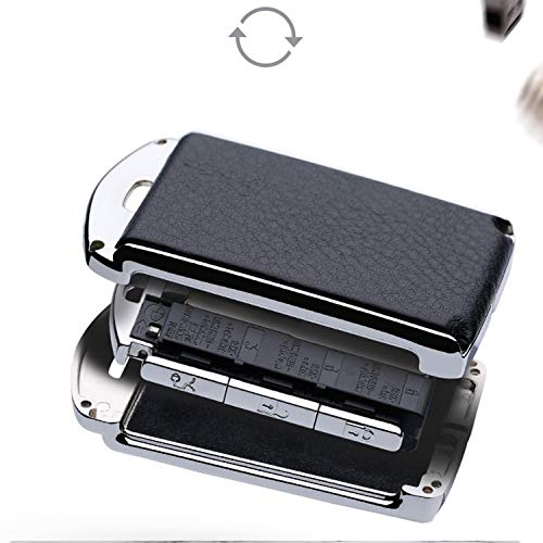 ZHAOZOUL Key Fob Remote Cover for Volvo XC90 S90L 2016 2017 XC60 2018 Car Keychain Accessories (Silver Red)