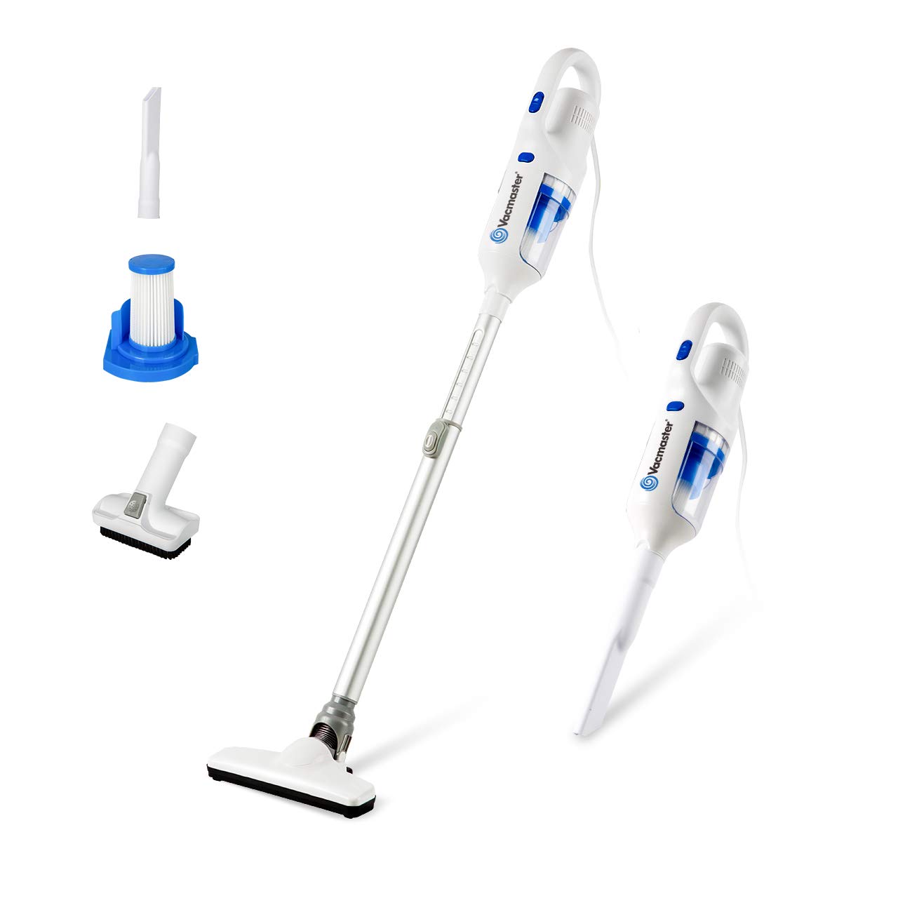 Vacmaster Corded Stick Vacuum Cleaner 2 in 1 Ultra-Lightweight 14Kpa Power Suction Handheld Vacuum Cleaner with Washable HEPA Filter for Home, Car, Pet Hair, Carpet, Hard Floor