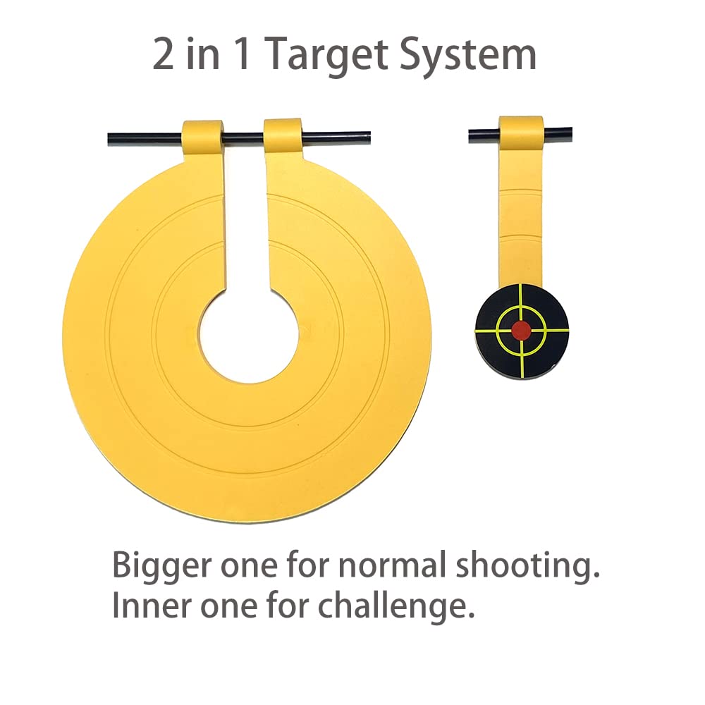 Two in One Self-Healing Spinner Target, 8 Inches Gong Target, Shooting Targets for Gun - Rifle - Pistol - Airsoft - BB Gun - Air Rifle