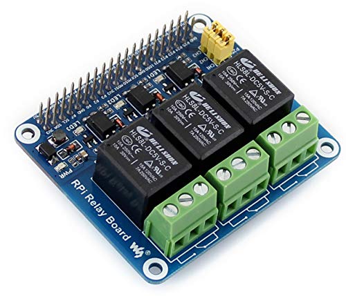 waveshare RPi Relay Board Raspberry Pi Expansion Board, Three Channel (3-CH) Power Relay Module for Raspberry Pi 4B/3B+/3B/2B/A+/B+, Loads up to 5A 250V AC or 5A 30V DC