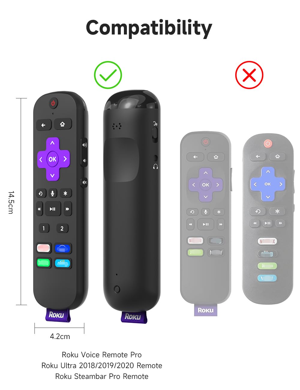 Silicone Remote Case for Roku Voice Remote Pro,Select Series 4K/lus Series 4K TVs 2024,RCS01R Shockproof Protective Cover for Ultra(2019-2011) with Lanyard for Streaming Stick 4K+ Remote(Blue)
