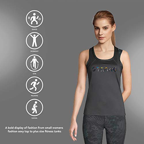 STRONG by Zumba Strong iD Active Fitness Racerback Tank Performance Gym Workout Top for Women, Black 0, Small