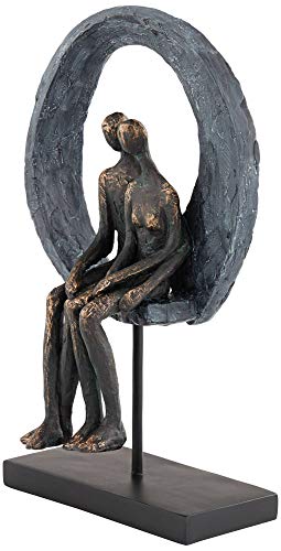 Studio 55D Abstract Couple 12" High Antique Brass Sculpture