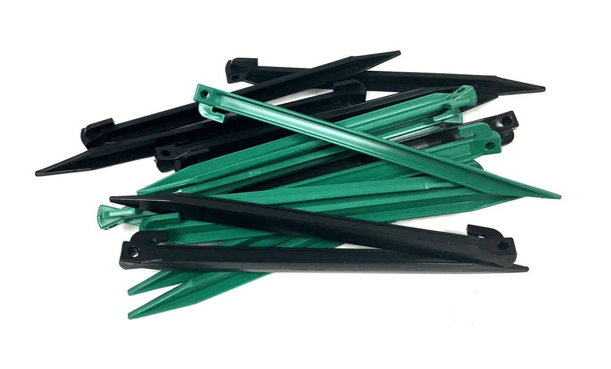 THE UM24 16 Piece 11.5” Length Medium Heavy Duty Nylon Plastic Tent Nails Stakes Pegs