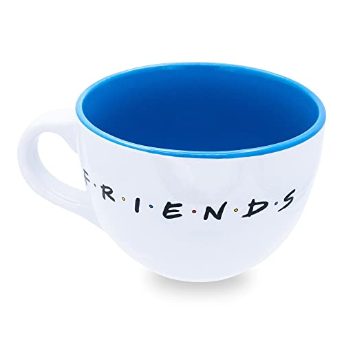 Silver Buffalo Friends Doodle Logo Soup Ceramic Mug, 1 Count (Pack of 1), white, 24 fluid ounce