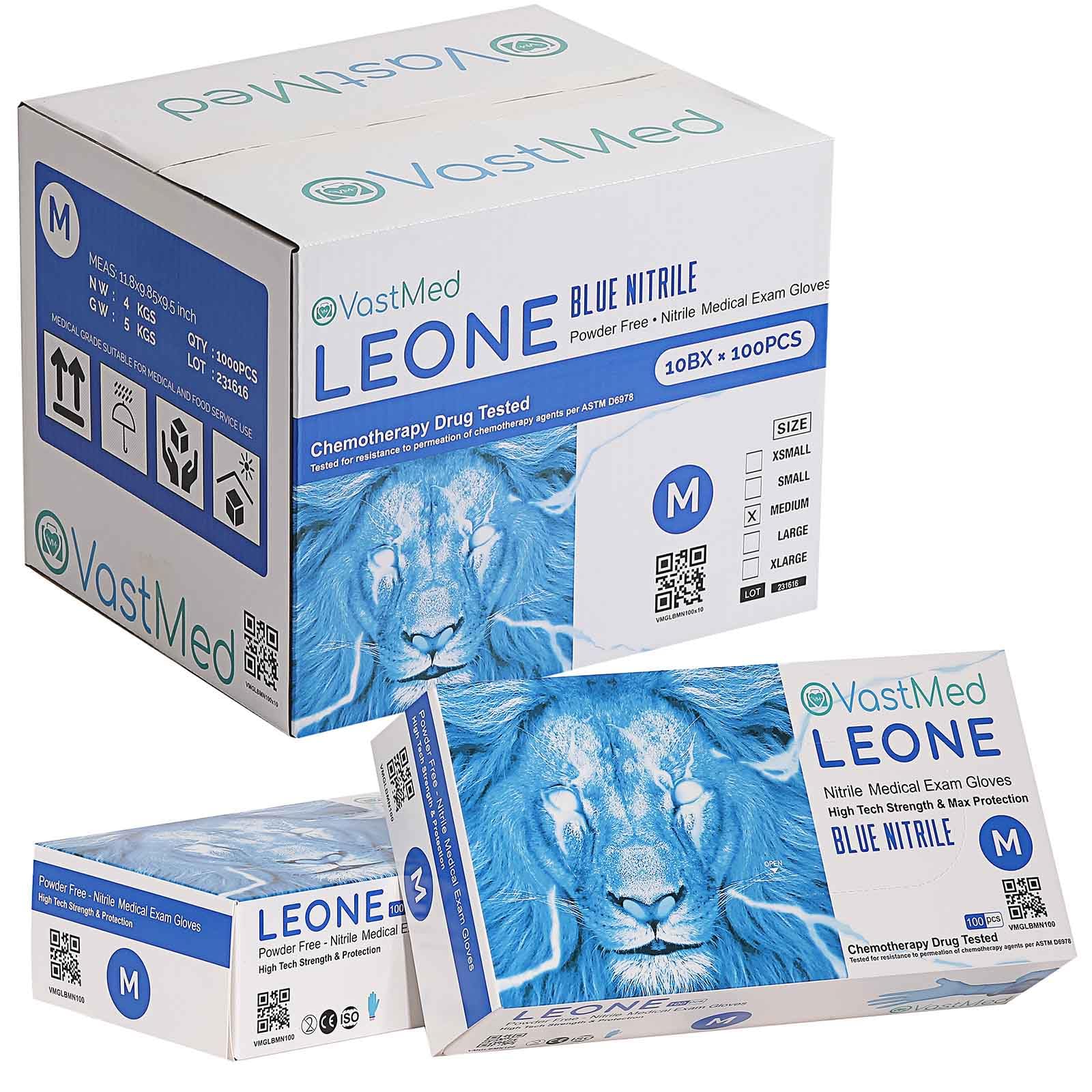 VASTMED 100PCs Dental Grade Examination Leone Nitrile Gloves 4.0G Finger Tips Texture Latex-Free Professional Grade Gloves