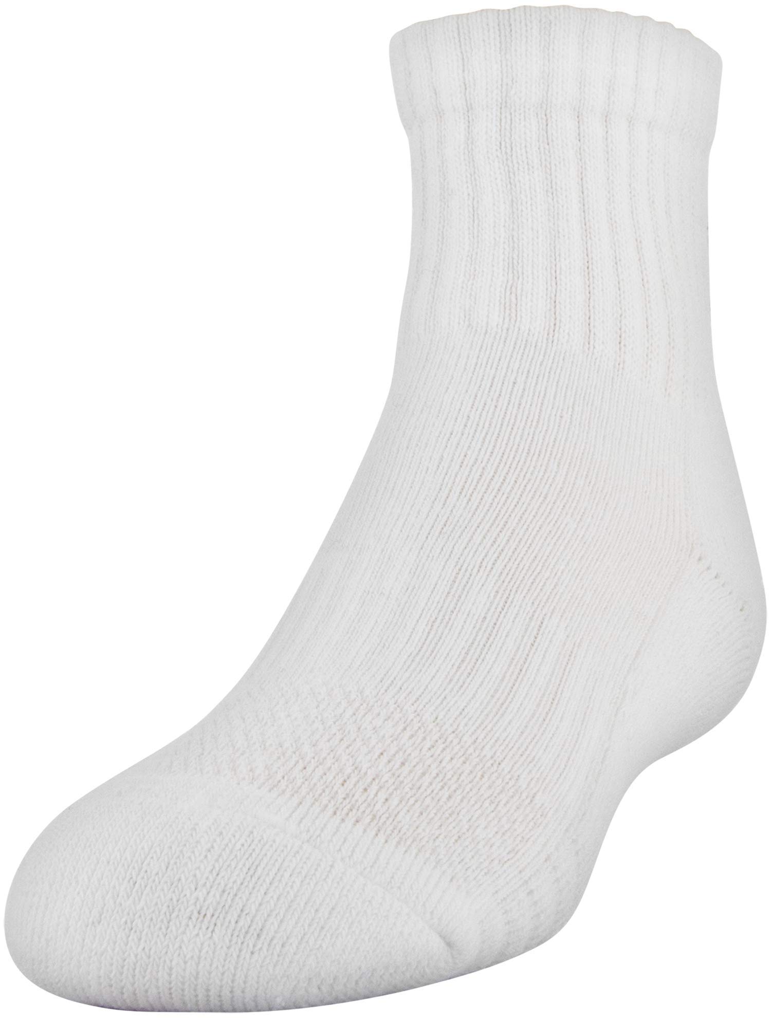 Under Armour Youth Training Cotton Quarter Socks, Multipairs , White (3-Pairs) , Small