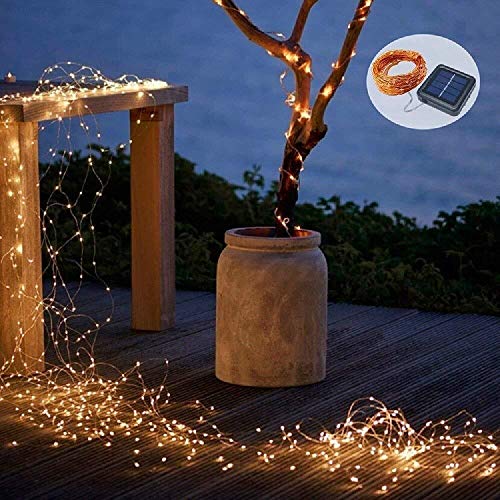 WDWL Solar Lantern String Outdoor Waterproof LED Copper Wire Flashing Home Courtyard Garden Holiday Landscape Decoration Light Strip