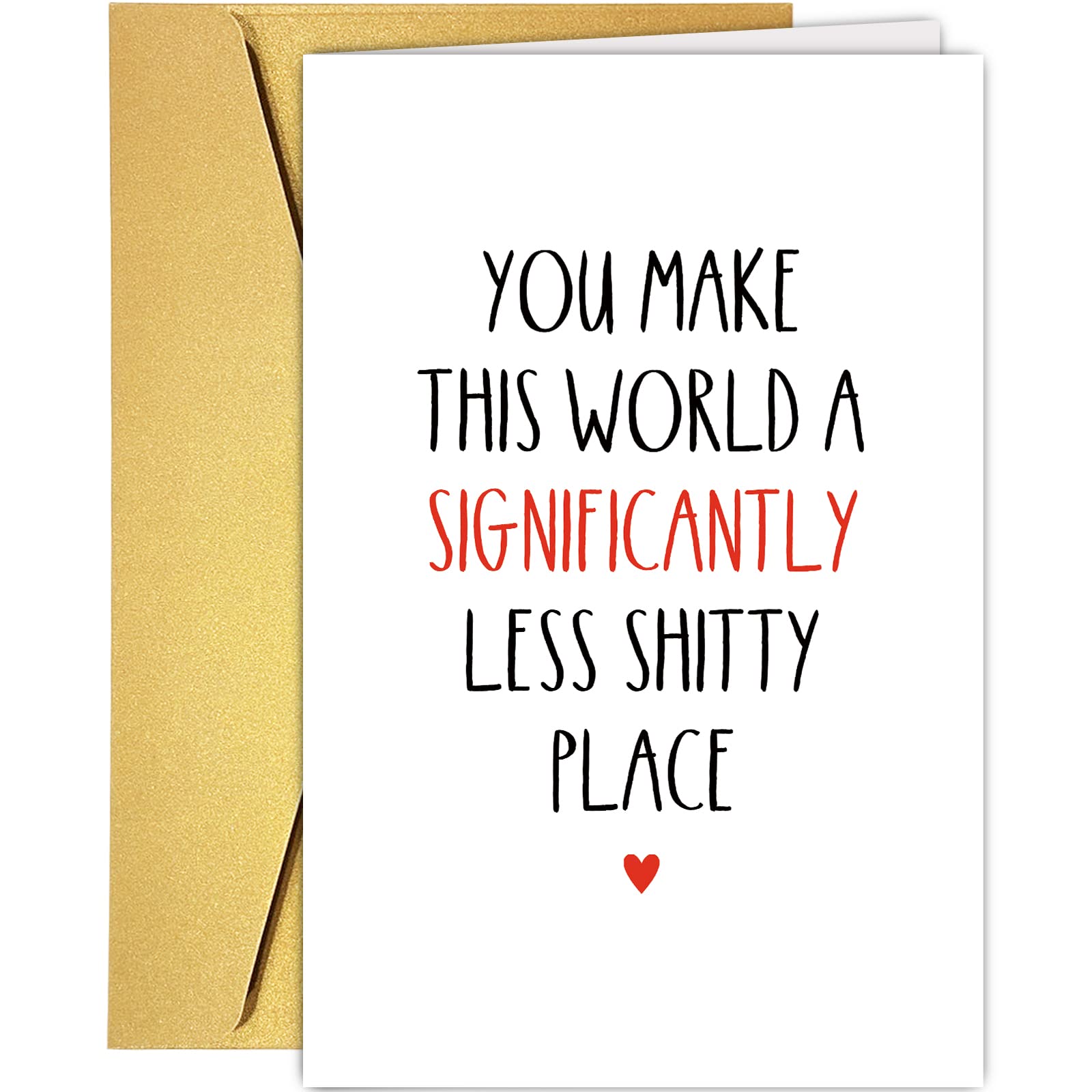 Supoeguk Funny Birthday Card for Best Friend, Bestie Birthday Card, Thank You Card for Him Her, Thinking of You Card, You Make The World Better