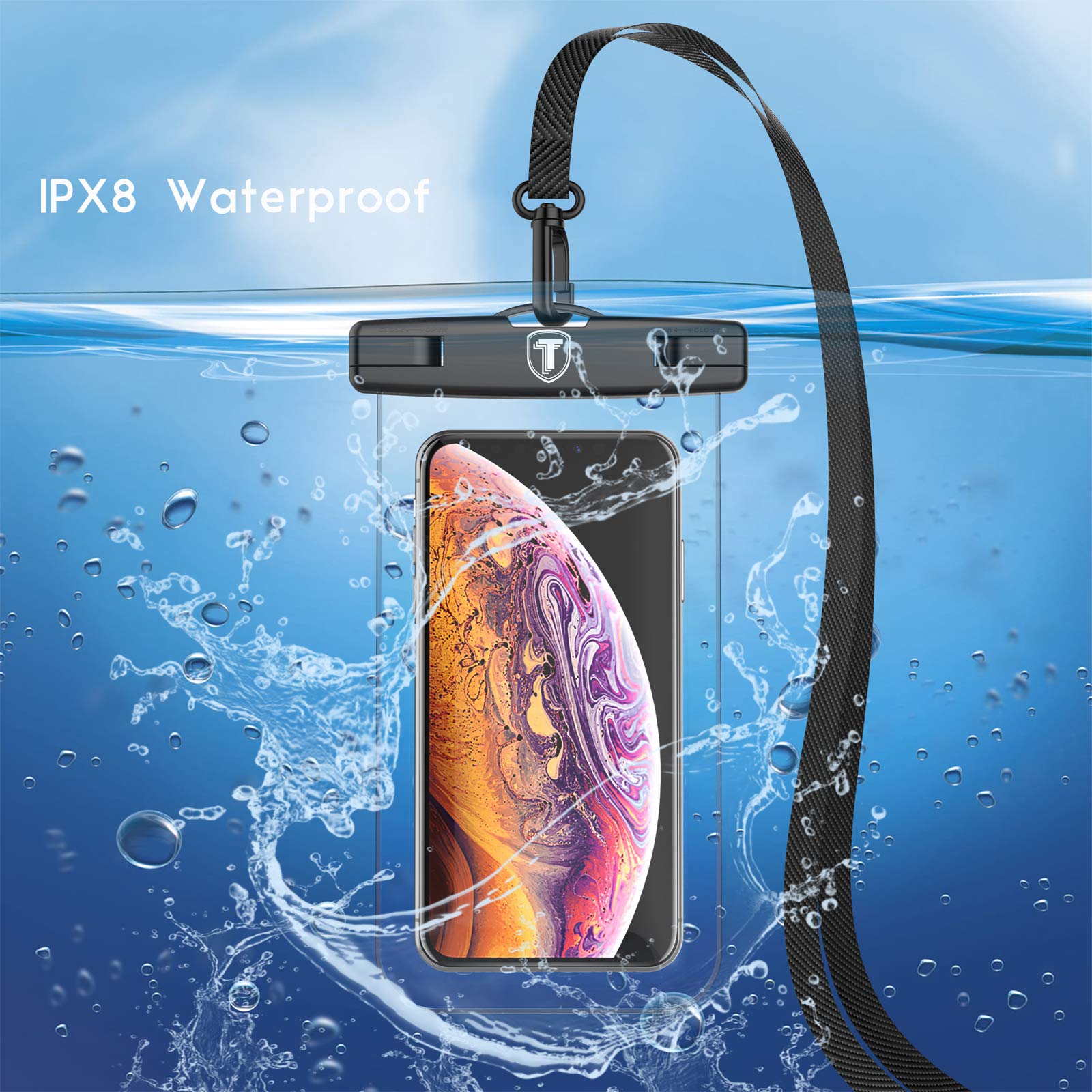 Tekcoo Waterproof Phone Case 2-Pack IPX8 Clear Pouch Dry Bag for Samsung Galaxy S24 Ultra Plus Note 20 S23 S22 S21 FE A14 A03S A15 A23 iPhone 15 14 13 12 Pro Max XR SE Moto G Stylus Power Edge 5G UW