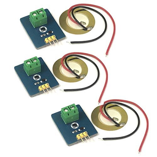 SUBALIGU 3pcs Piezoelectric Sensor Analog Ceramic Vibration Sensor Module Piezo Vibration Sensor Module Compatible with Arduino DIY KIT