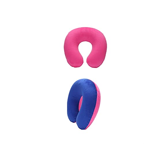 ZIFARM Bed Pillows, Travel Office Headrest U-Shaped Inflatable Short Plush Cover Inflatable Pillow Pillow Support Cushion Neck Pillow