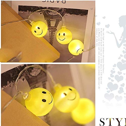 Sucastle WDWL Outdoor Light String, Smiley Face Light Decorative Light String, for Garden, Terrace, Garden, Home Decorative Lights (Size : 2M 10LED)
