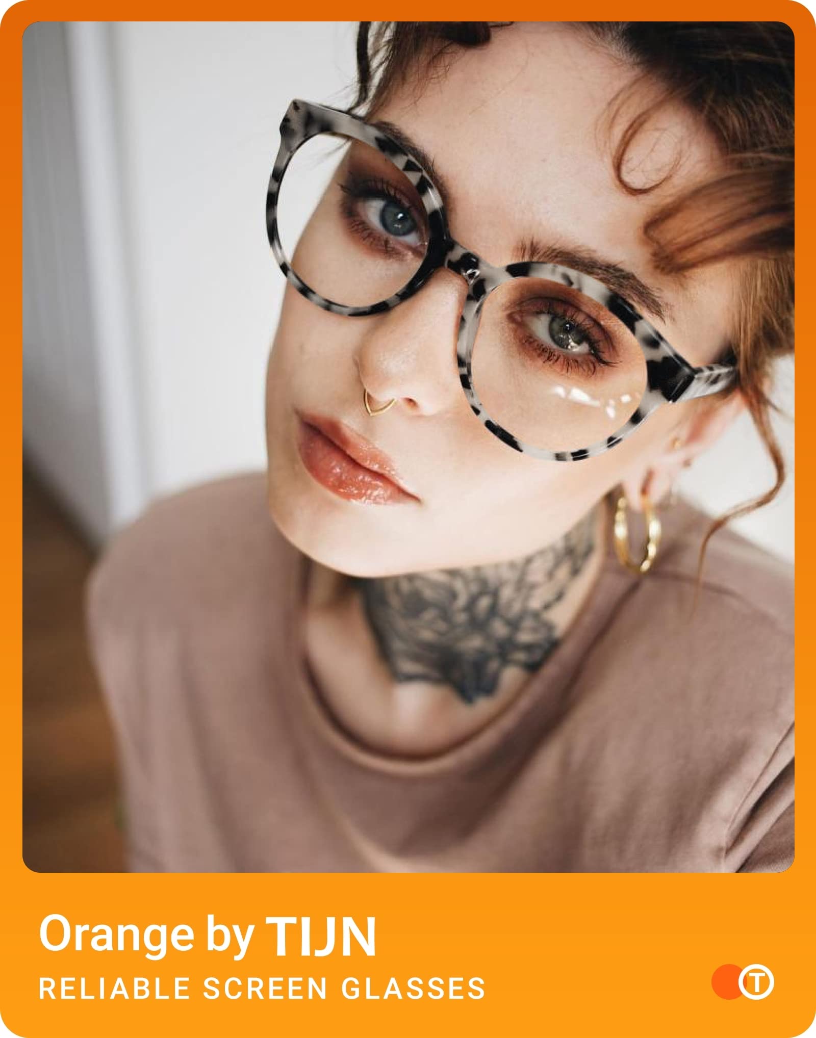 TIJN Blue Light Glasses for Women and Men, Oversized Frame, Anti Eyestrain Clear Computer Gaming Blue Blocker Glasses (Tortoise Shell)