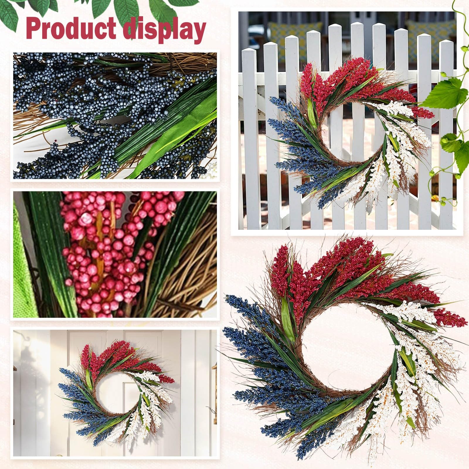 Wreath Fall for Front Door Autumn & Halloween Window Fall Decorations Ornaments Wreaths Halloween Ornaments 2023