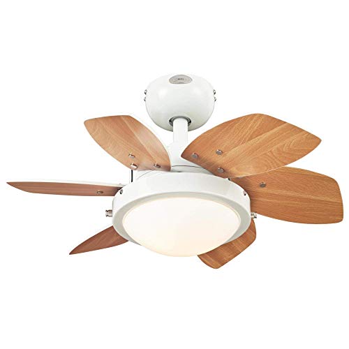 Westinghouse Lighting 7224700 Quince Indoor Ceiling Fan with Light, 24 Inch, White (Renewed)