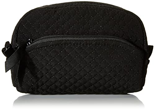 Vera Bradley Women's Microfiber Mini Cosmetic Makeup Organizer Bag, Black, One Size