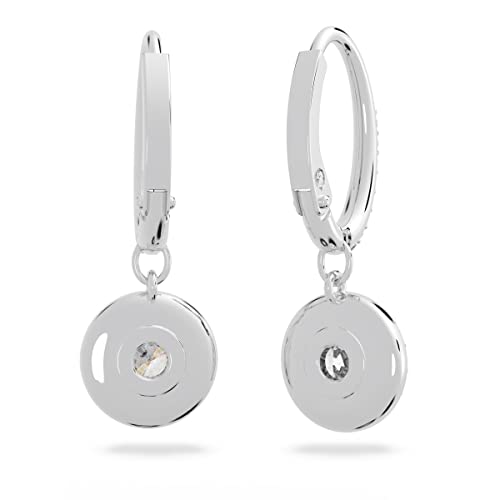 Swarovski Una Angelic Drop Pierced Earrings with Clear Crystals on a Rhodium Plated Setting with Hinge Closure