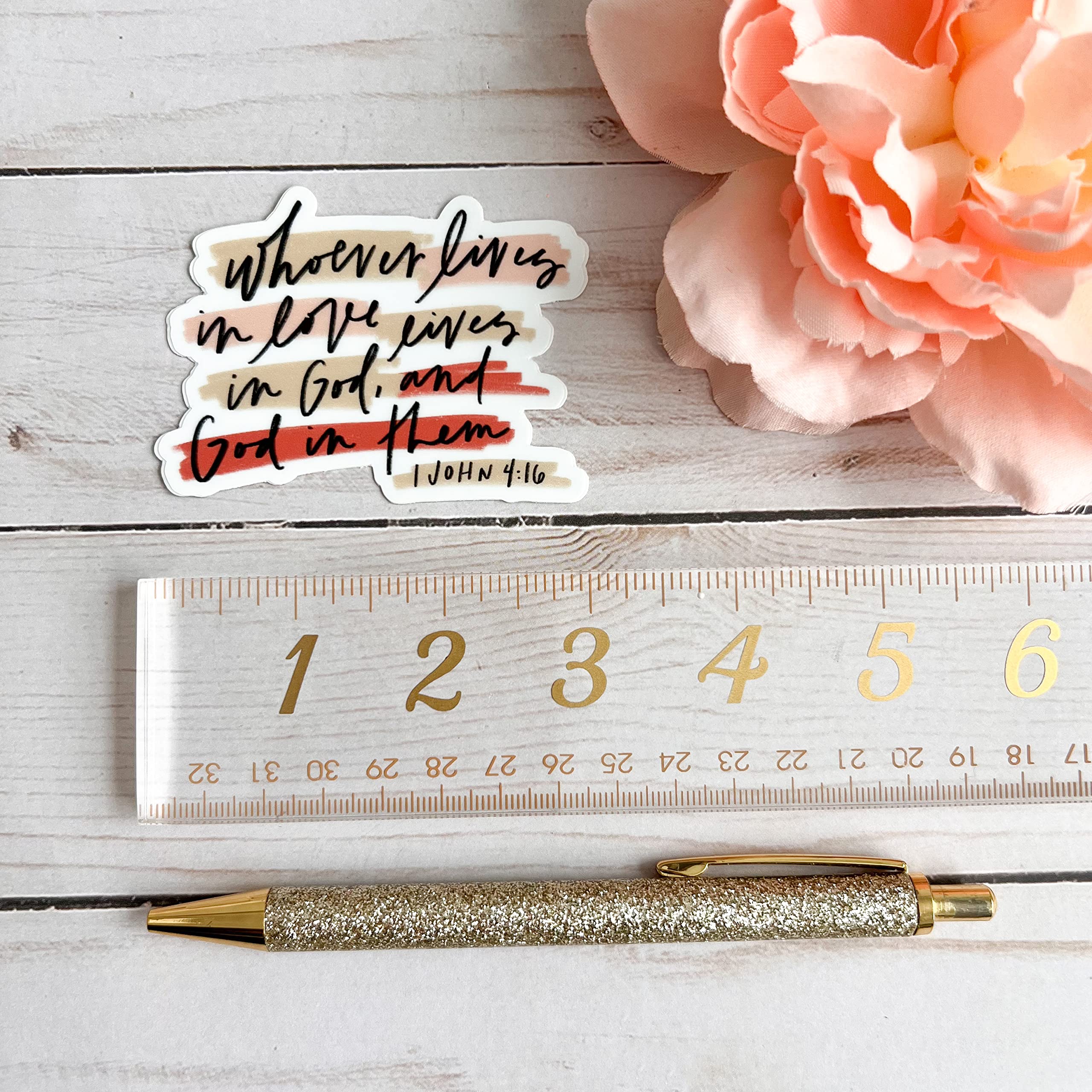 Swaygirls Religious stickers | Christian quote stickers | Faith decals | 1 John 4:16 sticker (Black & White)